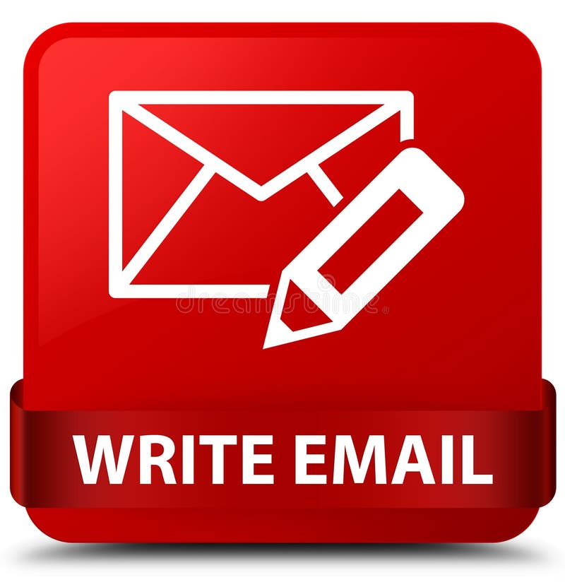 Write Email Red Square Button Red Ribbon in Middle Stock Illustration ...