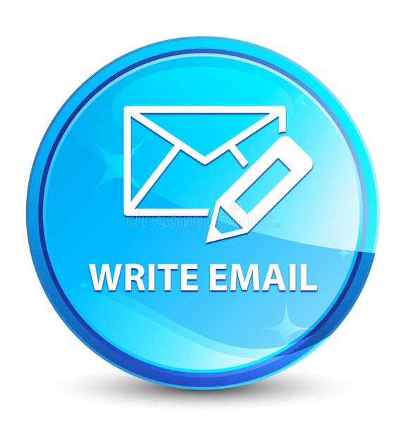 Write Email Splash Natural Blue Round Button Stock Vector ...