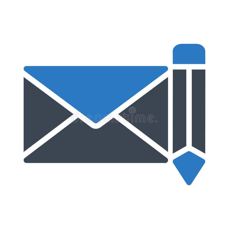 Write Email Glyph Color Vector Icon Stock Vector - Illustration of ...