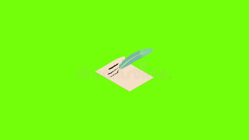 Writing Feather Animated Outline Icon Stock Footage - Video of symbol ...