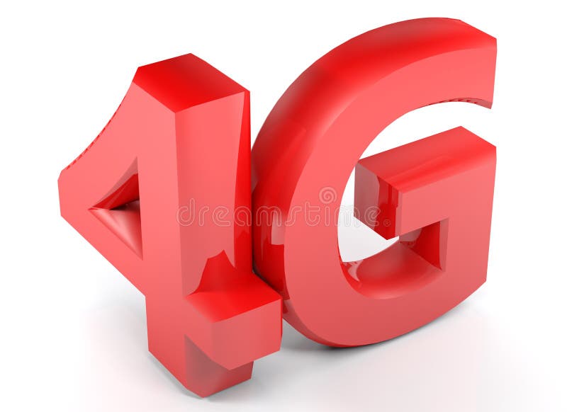 4G in Red 3D Characters on White Background - 3D Rendering Illustration ...