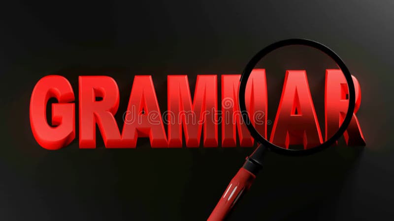 GRAMMAR Red Write Passing on Black Background, and a Magnifier Passing ...