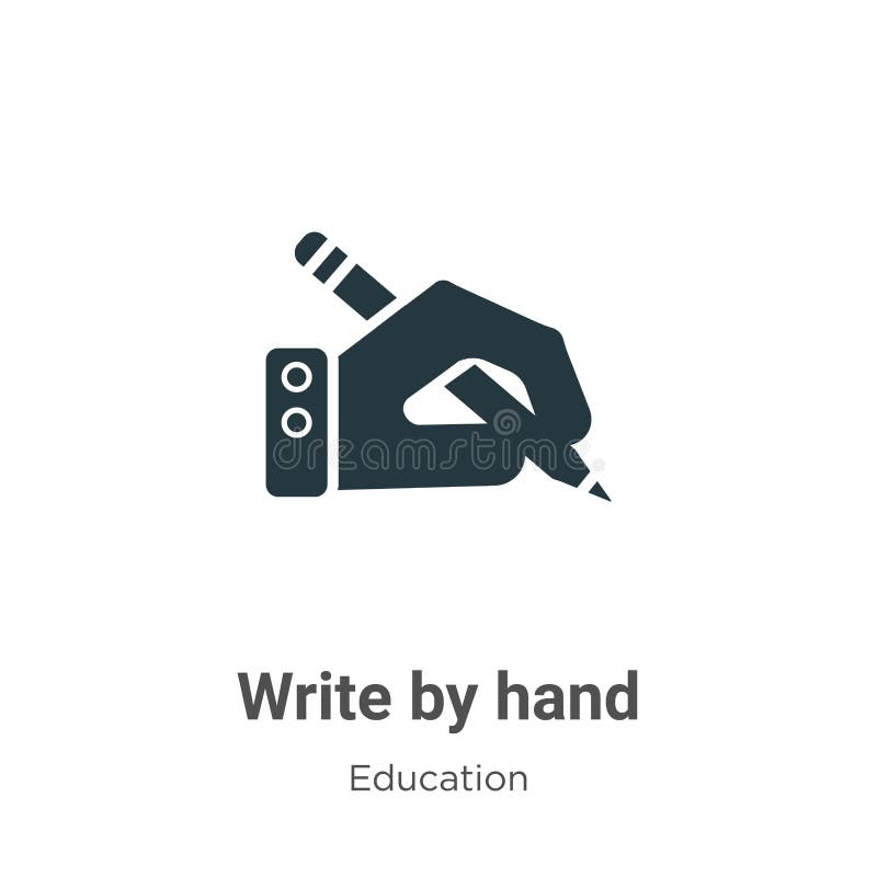 Write by Hand Vector Icon on White Background. Flat Vector Write by ...