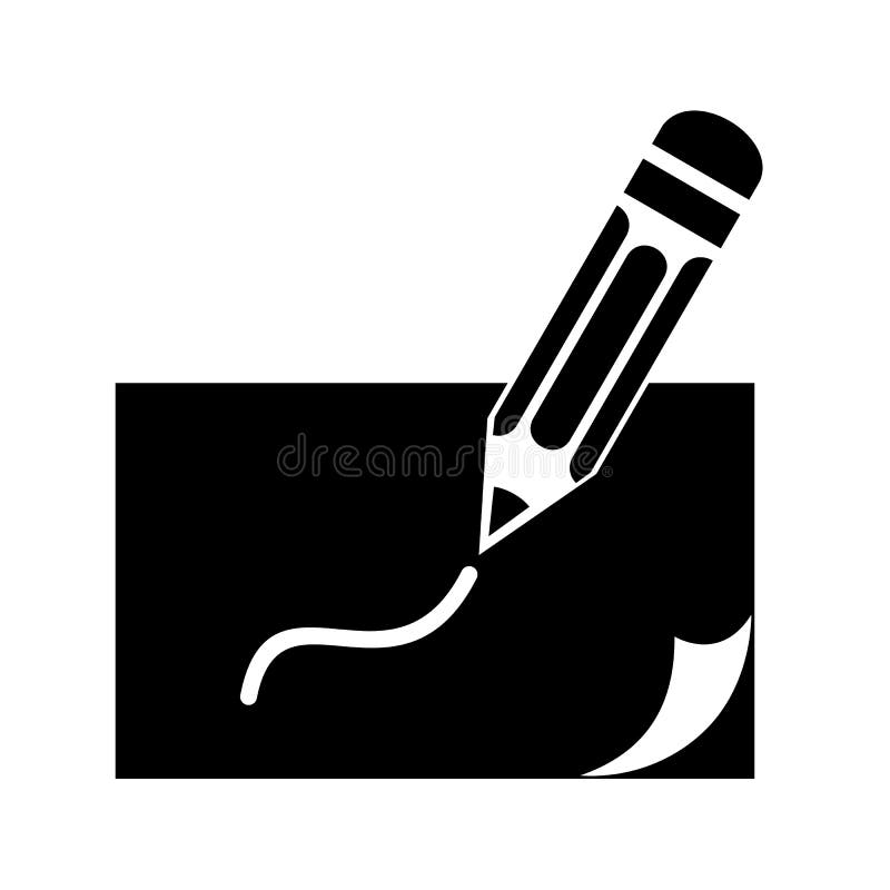 Write Icon. Pencil and Paper Leaf. Document or Notebook with Pencil ...