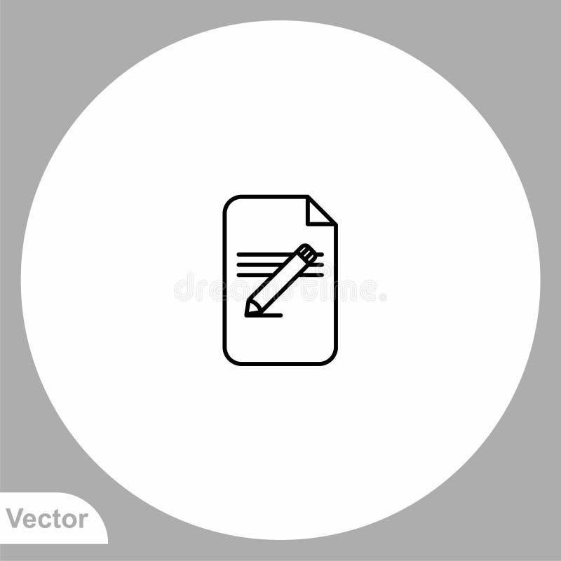 Write Vector Icon Sign Symbol Stock Vector - Illustration of document ...