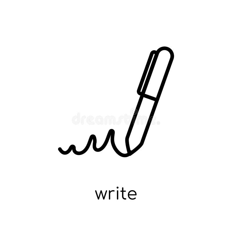Write Icon. Trendy Modern Flat Linear Vector Write Icon on White Stock ...