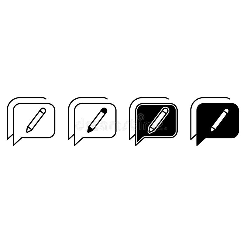 Write Icon Vector Set. Notes Illustration Sign Collection. Writer ...