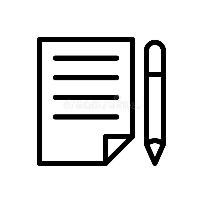 Write Vector Thin Line Icon Stock Vector - Illustration of archive ...