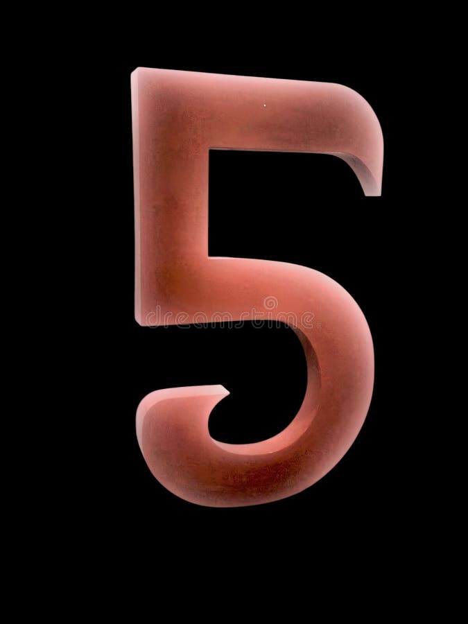 Write a Large Number 5 To Make a Sticker. Stock Photo - Image of number ...