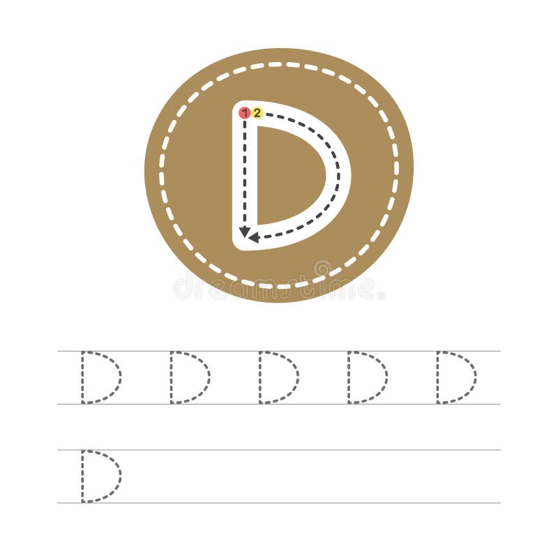 Write a letter D stock vector. Illustration of alphabet - 159437134