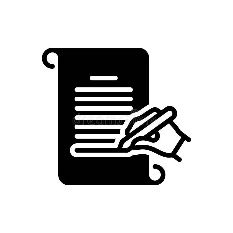 Black Solid Icon for Write Letter, Write and Notepad Stock Vector ...