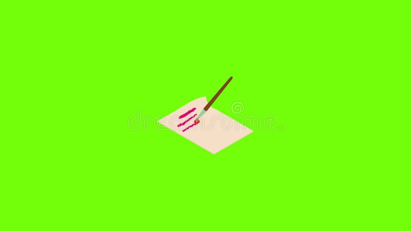 Pen and Paper Letter Icon Animation Stock Footage - Video of icon ...