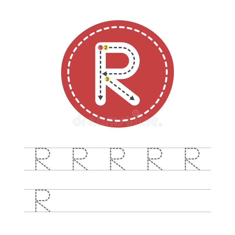 Write a letter R stock vector. Illustration of drawing - 159437223