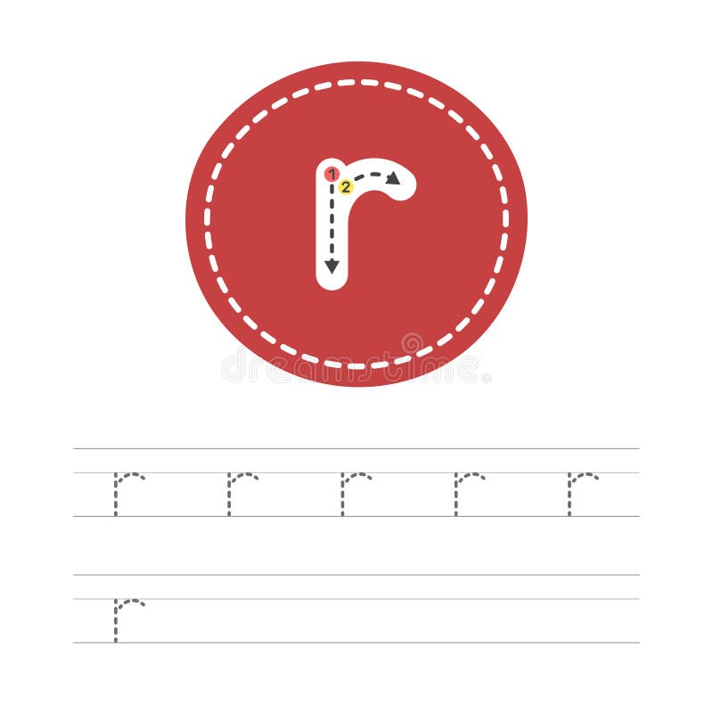 Write a letter R small stock vector. Illustration of education - 159437201