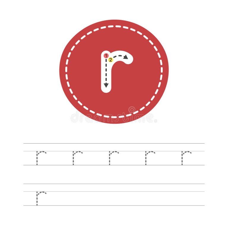 Write a letter R small stock vector. Illustration of education - 159437201