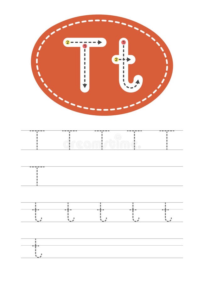 Write a letter T and t stock vector. Illustration of cartoon - 163617778
