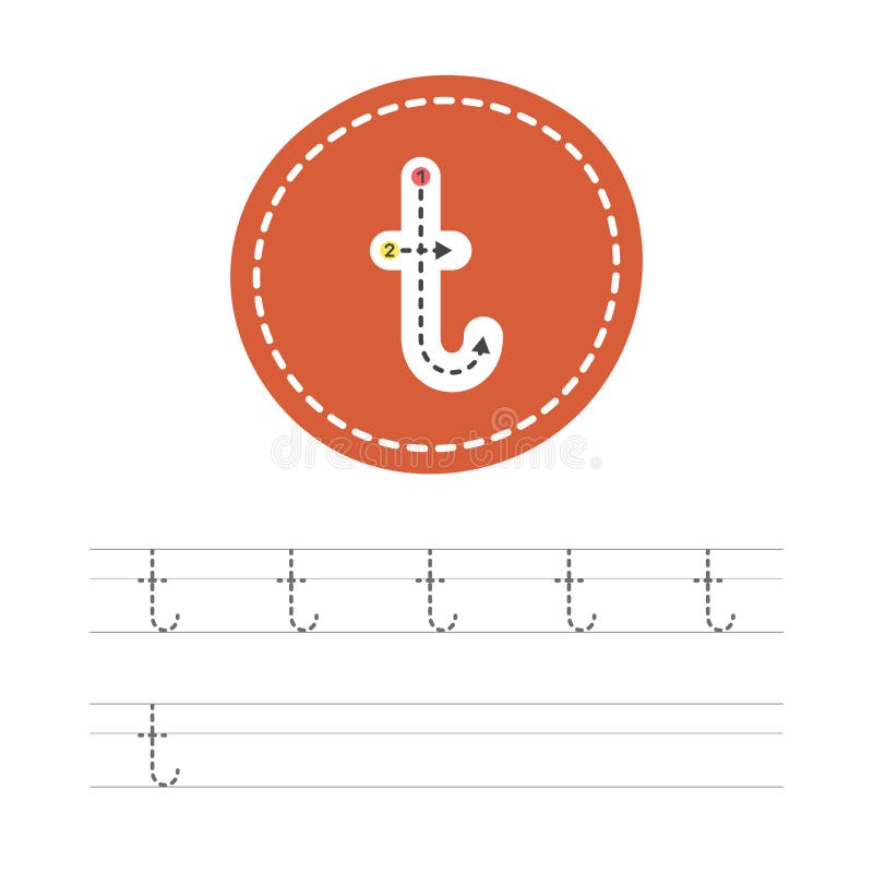 Write a letter T small stock vector. Illustration of baby - 159437221