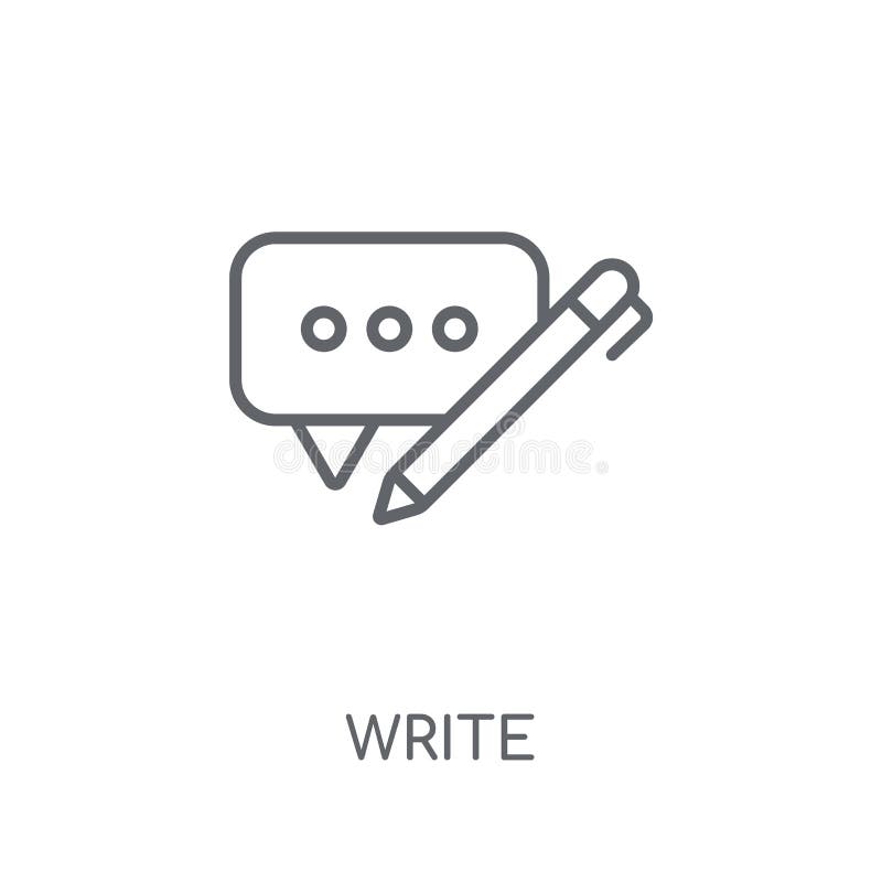 Write Linear Icon. Modern Outline Write Logo Concept on White Ba Stock ...