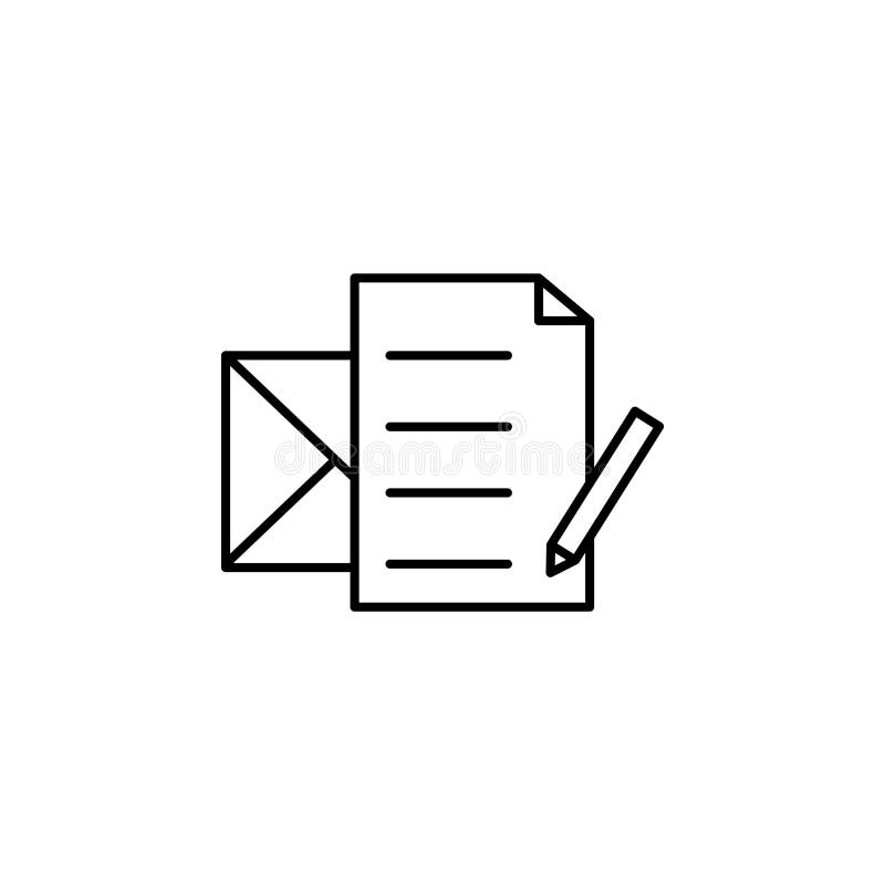 Write a Message Icon Symbol Stock Vector - Illustration of letter ...