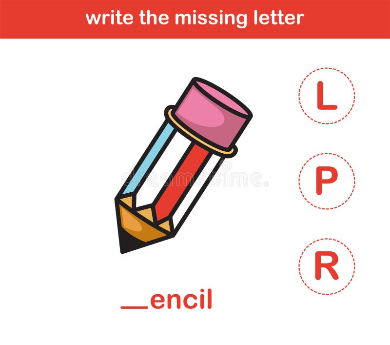 Write the Missing Letter,illustration Stock Vector - Illustration of ...