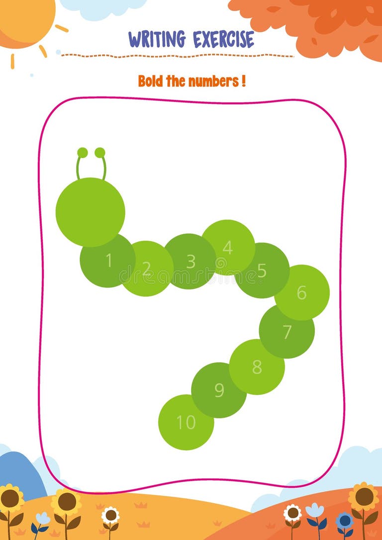 Caterpillar Numbers Stock Illustrations – 101 Caterpillar Numbers Stock ...