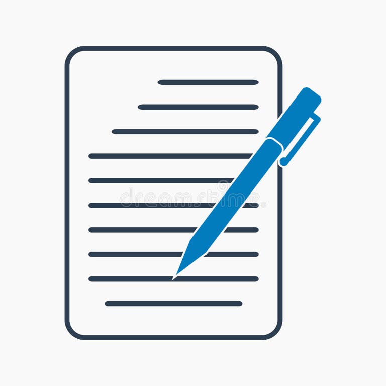 Write a note icon. stock vector. Illustration of button - 155031087