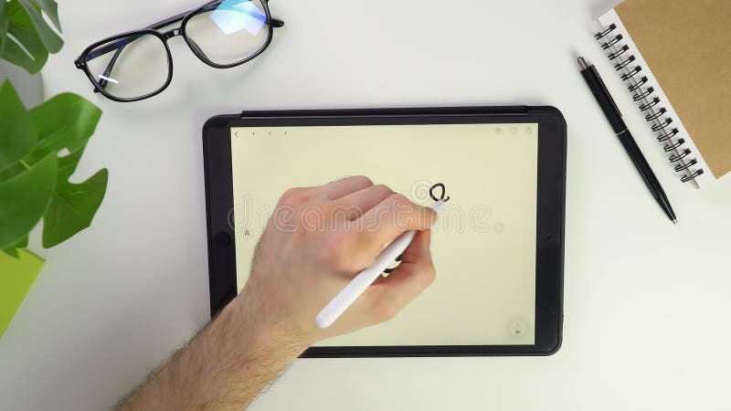 Write Note on Tablet Screen. Electronic Pencil for Widget Notes. Modern ...