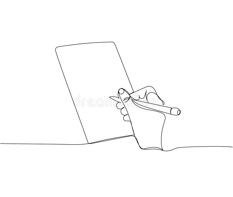 Write in a Notebook, Take Notes, Book, Textbook One Line Art ...