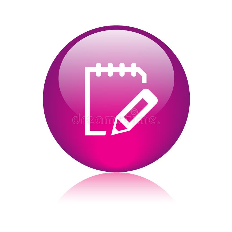 Write Notepad Icon Web Button Stock Illustration - Illustration of copy ...