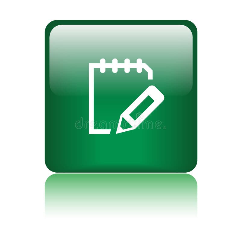 Notepad Icon with Pencil in a Circle with Shadow. Flat Style, Vector ...