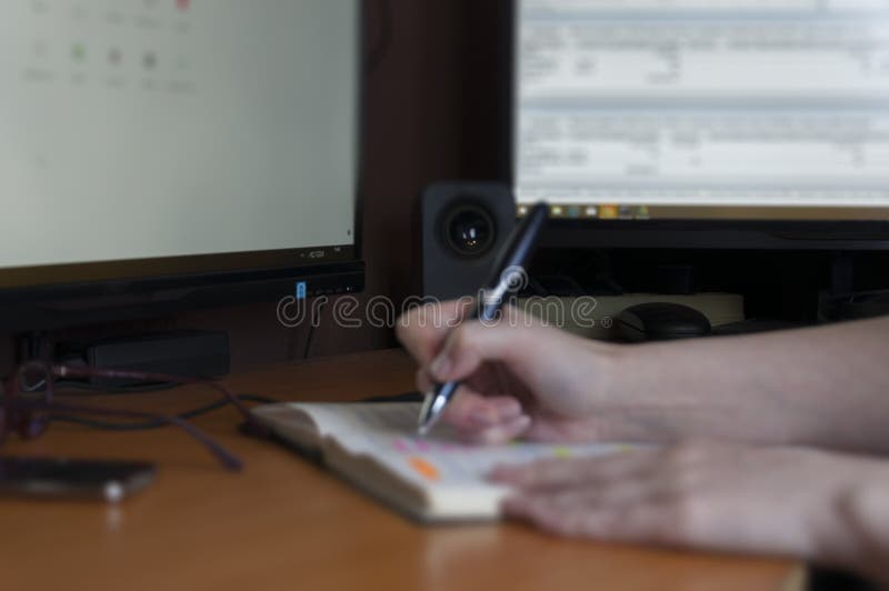 Write notes stock photo. Image of network, light, female - 141046116