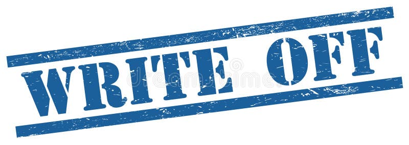 WRITE OFF Text on Blue Grungy Rectangle Stamp Stock Illustration ...