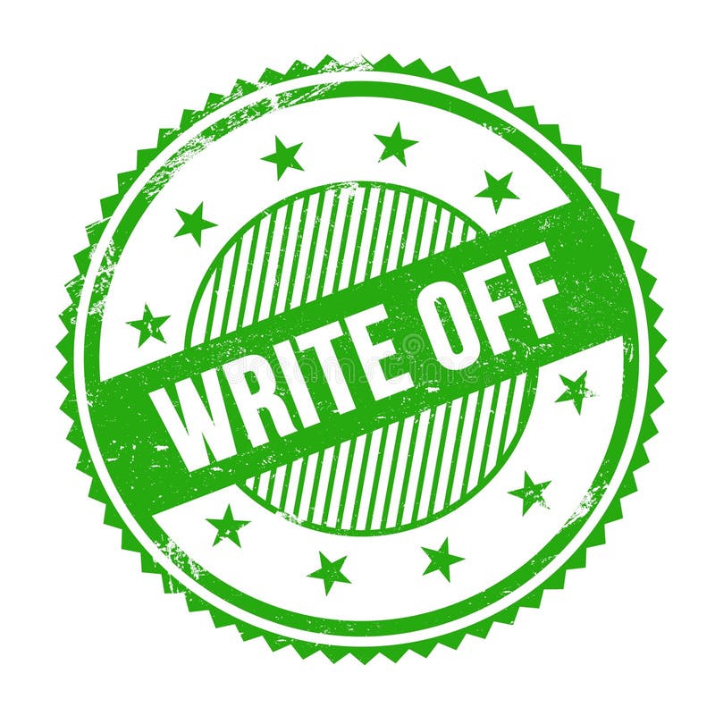 WRITE OFF Text Written on Green Grungy Round Stamp Stock Illustration ...