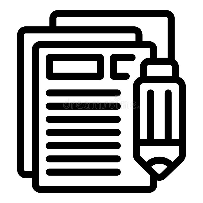 Write Online Lesson Icon Outline Vector. Course Learn Stock Vector ...