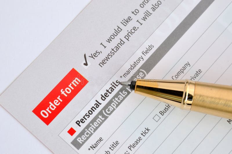 Write on order form stock image. Image of object, order - 24976845