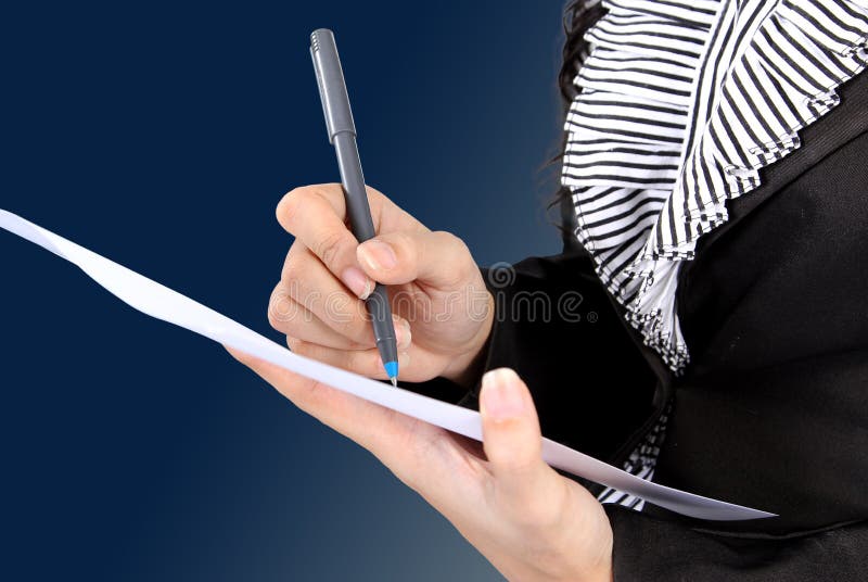 Write on paper stock image. Image of concept, hand, write - 31205195