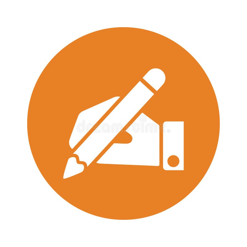 Write, Pencil, Pen Icon. Orange Color Design Stock Vector ...