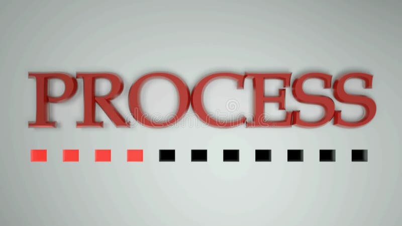 Process Red Write on White Background with Dotted Progression Bar - 3D ...