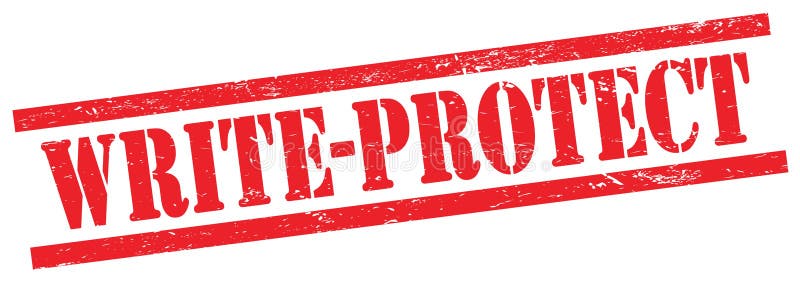 WRITE-PROTECT Text on Red Grungy Rectangle Stamp Stock Illustration ...