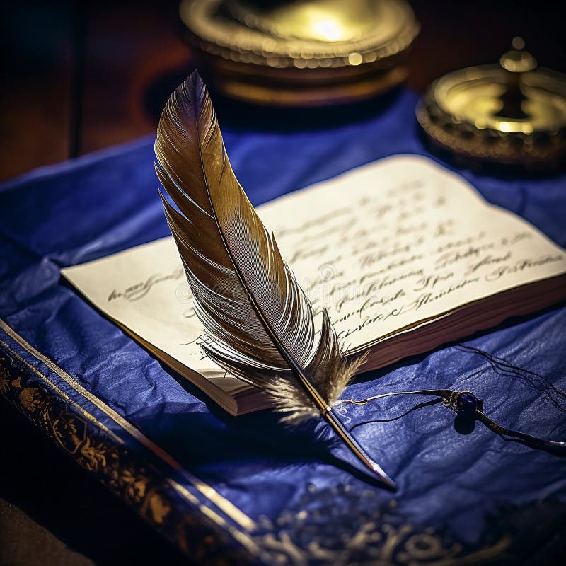 Write with a quill pen stock illustration. Illustration of literature ...