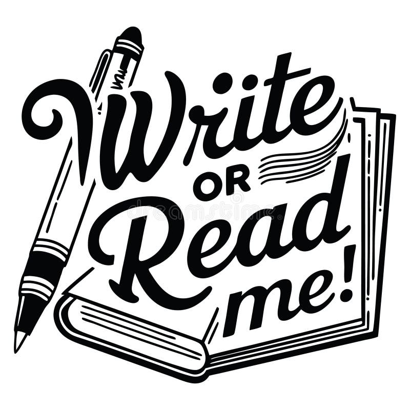 Write or Read Me! T-Shirt Design Stock Vector - Illustration of ...