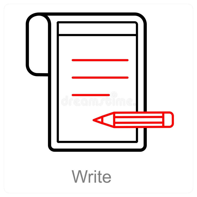 Write stock vector. Illustration of note, paper, concept - 338444775