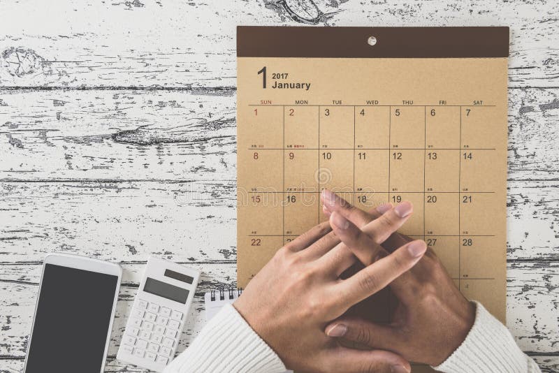 Write a Schedule To the Calendar Stock Image - Image of joining ...