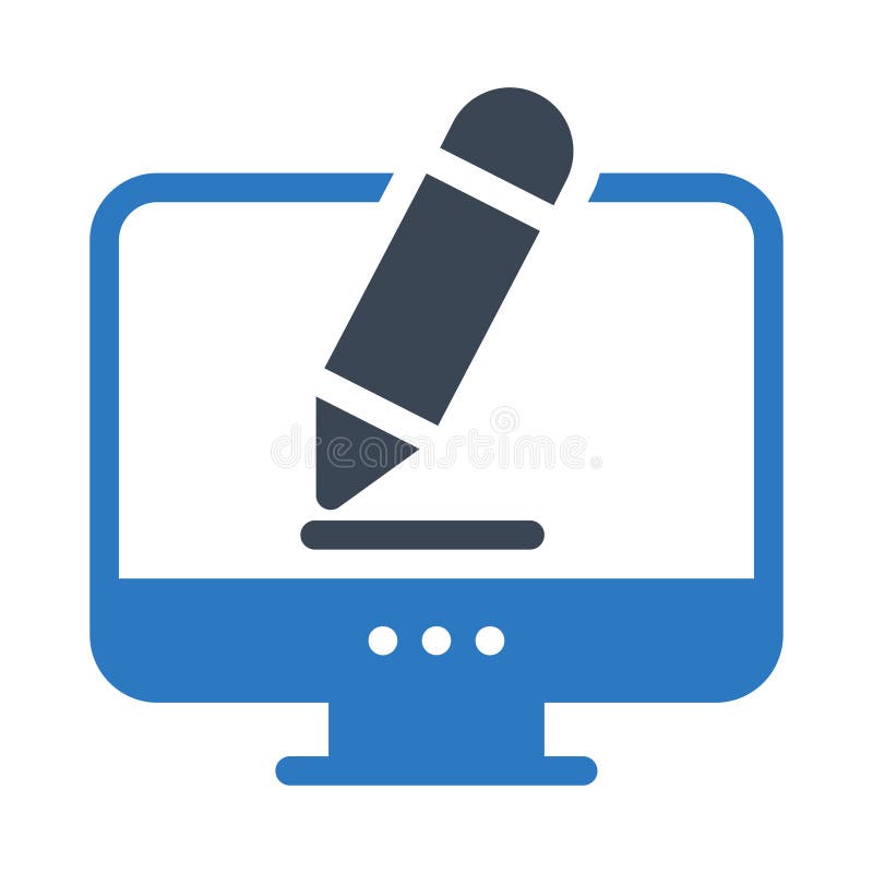 Write Screen Vector Glyph Color Icon Stock Illustration - Illustration ...