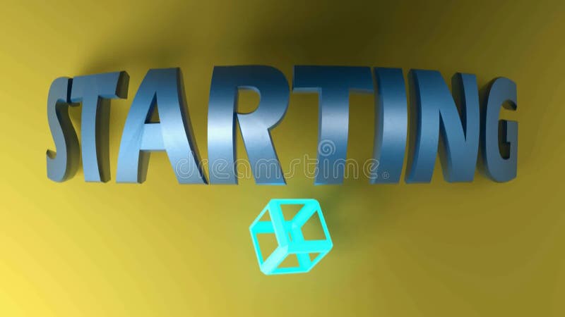 STARTING Blue Metallic Write, on Yellow Background, with Blue Lighted ...