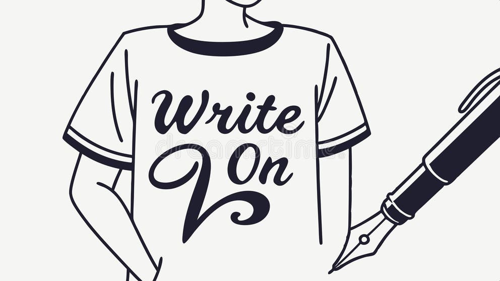 Write on Text with Pen, Creativity and Writing Design. Vector Design ...