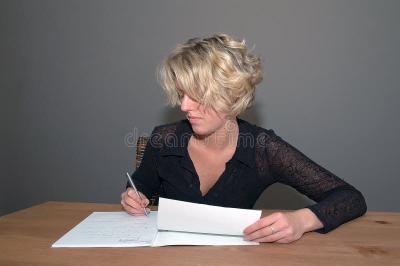 Write things down stock image. Image of girl, homework - 2132657