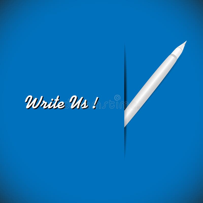 Write Us stock vector. Illustration of blue, graphic - 28206917