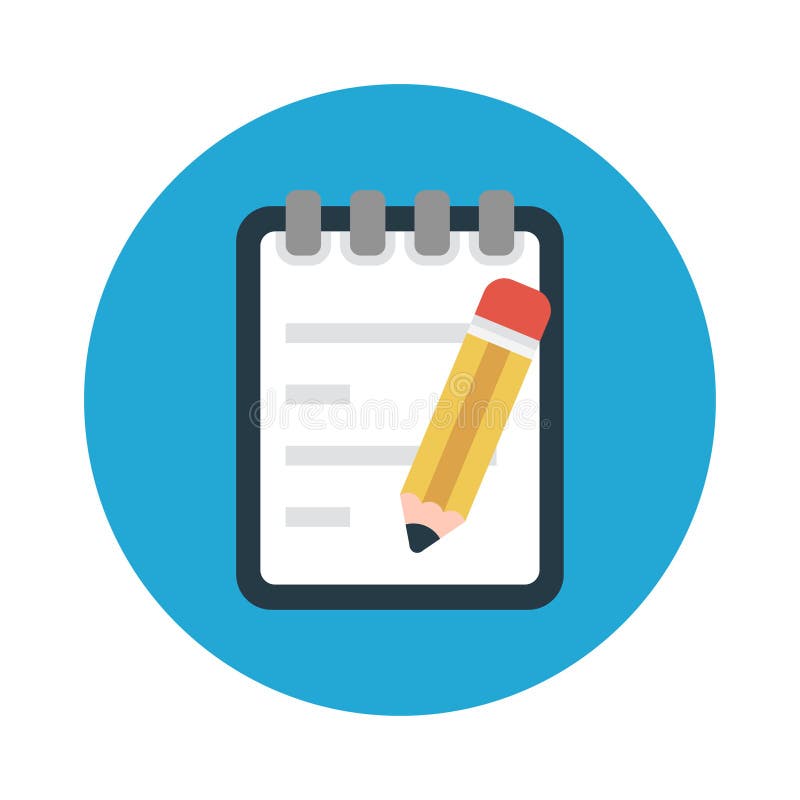 Write Vector Flat Color Icon Stock Illustration - Illustration of flat ...