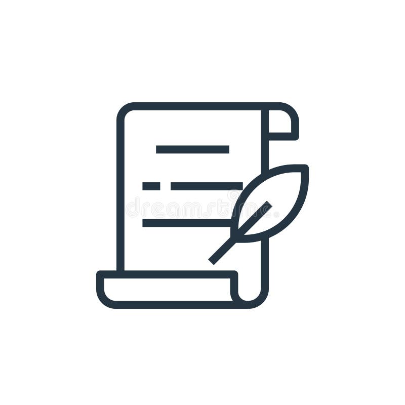 Write Vector Icon Isolated on White Background. Outline, Thin Line ...